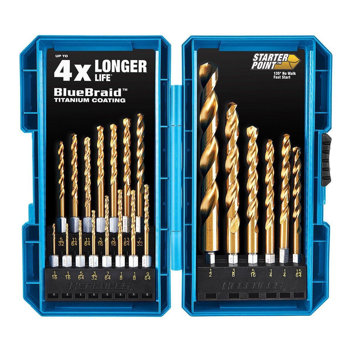 HERCULES Impact-Rated Hex Titanium Drill Bit Set, 21-Piece - Automotive ...